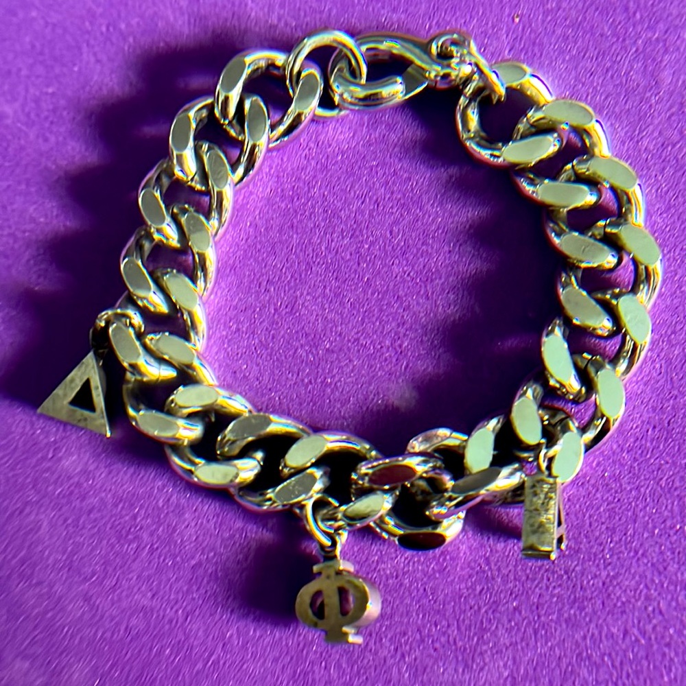 Alpha Delta Phi Fraternity Greek Letters Charm Bracel… - Gem
